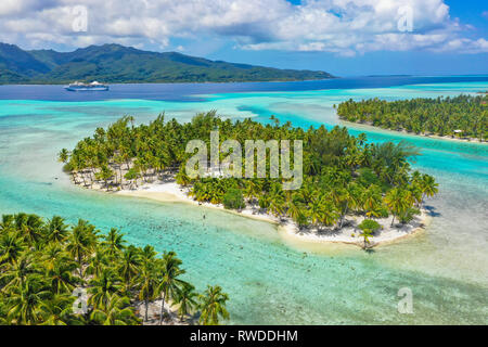 Motu Mahana, Island, Tahaa, French Polynesia, South Pacific Stock Photo ...