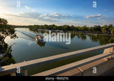 High angle of George Chaffey Bridge, which crosses the Murray River ...
