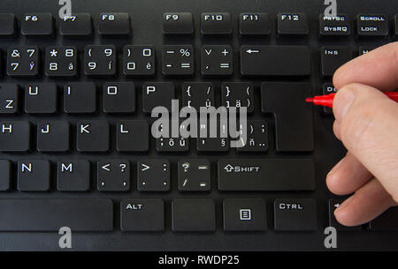 Blank enter and shift keys on computer keyboard Stock Photo - Alamy