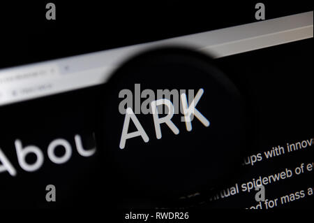 The ARK website seen through a magnifying glass Stock Photo - Alamy