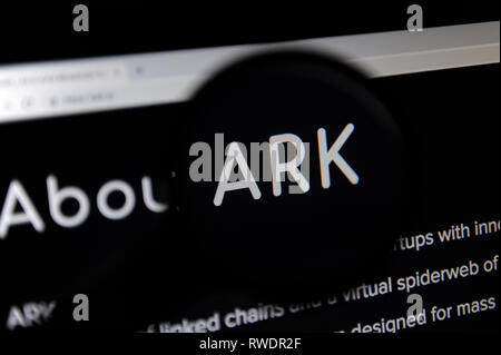 The ARK website seen through a magnifying glass Stock Photo - Alamy