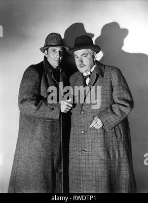 Nigel Bruce (as Dr. John Watson), Basil Rathbone (as Sherlock Holmes ...