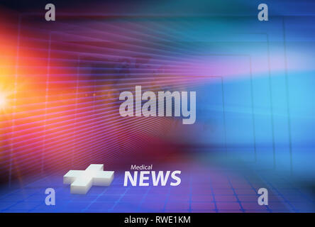 Graphical medical news background with lens flare at left edge, 3d ...