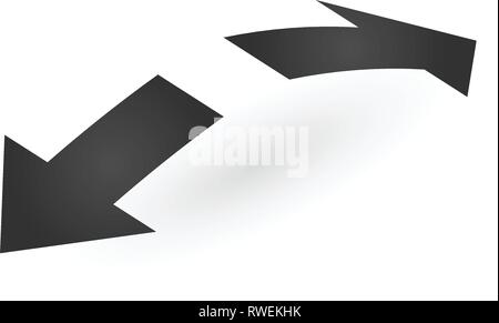 Directional two opposite directions stretch Arrows. Shows shift or ...