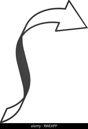 Abstract 3d ribbon like arrow in perspective with shadow, shows ...