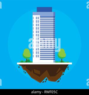 urban building in terrain ground vector illustration design Stock ...
