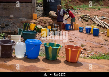 Kroo Bay, one of the worst slums in Freetown, Sierra Leone. The muddy ...
