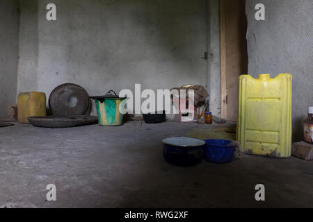 Kroo Bay, one of the worst slums in Freetown, Sierra Leone. The muddy ...