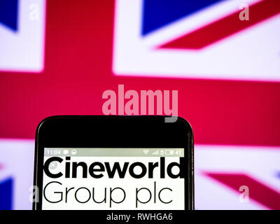 Cineworld Group plc company logo seen displayed on smart phone Stock ...
