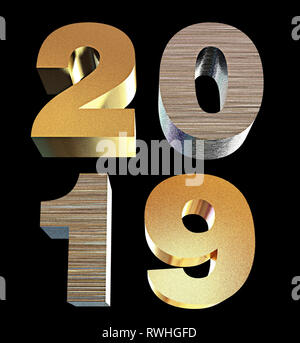 2019 year bold letters 3D-Illustration Stock Photo - Alamy