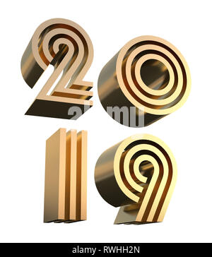 2019 year bold letters 3D-Illustration Stock Photo - Alamy