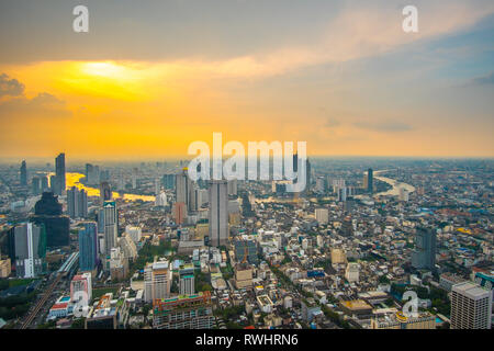 Sunset over Bangkok and the Chao Phraya River, Thailand Stock Photo - Alamy