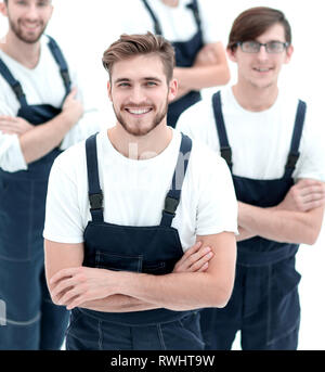 Truck Movers And Delivery Team With Cardboard Boxes Stock Photo - Alamy