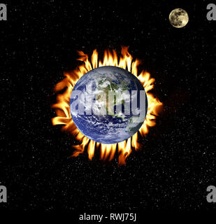 Earth on fire Stock Photo - Alamy