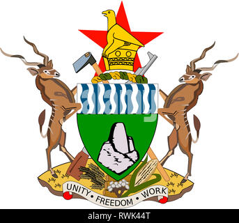 National coat of arms of the Republic of Zimbabwe Stock Photo - Alamy