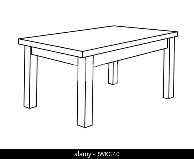 Realistic sketch of the table in perspective. Vector illustration Stock ...