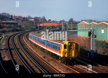 A Class 411 4-Cep electric multiple unit number 1610 rolls off the ...