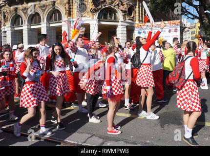 Beautiful young croatian woman dressed in traditional croatian dress ...