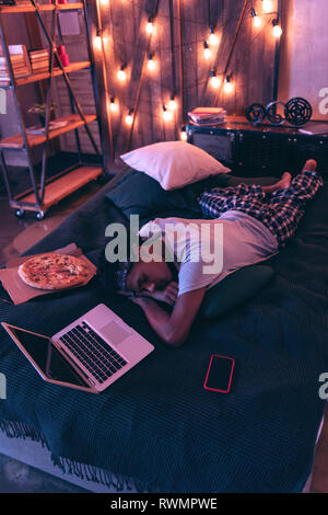 top view of man with computer falling in outdoor pool Stock Photo - Alamy