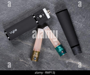 Vype ePen nicotine dispenser and caps Stock Photo - Alamy