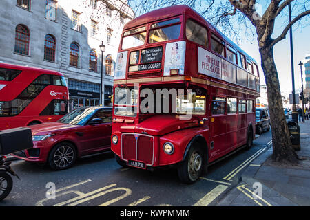 A number 15 bus, one of the Routemaster London double decker buses ...