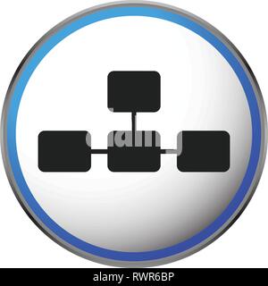 Topological, hierarchical diagram icon, Multilevel chart, graph Stock ...