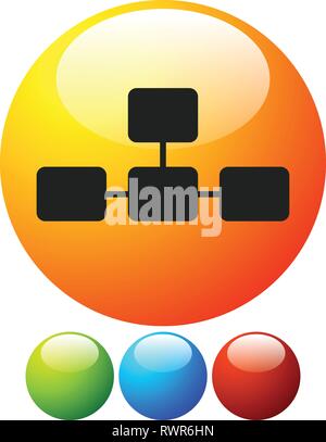 Topological, hierarchical diagram icon, Multilevel chart, graph Stock ...