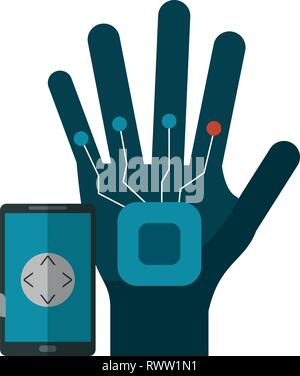 Smartphone controlling robot hand Stock Vector Image & Art - Alamy