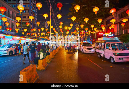 MYANMAR Night market in Chinatown, Yangon Stock Photo - Alamy