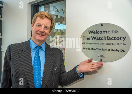KHT opening of The Watchmaker building in Prescot by Lord Derby Stock ...