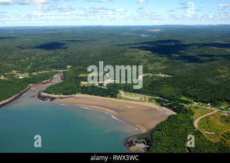 Aerial view of St John, New Brunswick. Saint John is the largest city ...