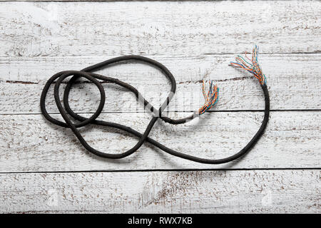Frayed electrical cord Stock Photo - Alamy