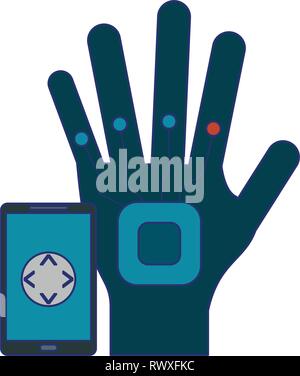 Smartphone controlling robot hand Stock Vector Image & Art - Alamy