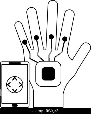 Smartphone controlling robot hand Stock Vector Image & Art - Alamy