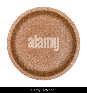Biodegradable edible plate made from wheat bran isolated on white ...