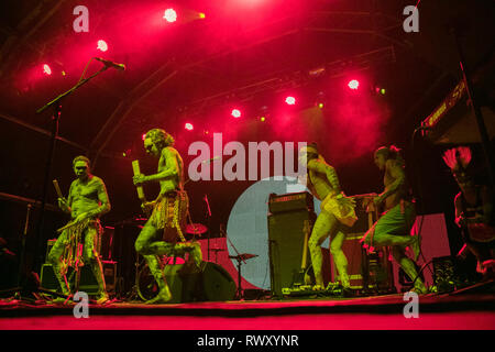 Aboriginal and balanda band members of the Australian band Yothu Yindi ...