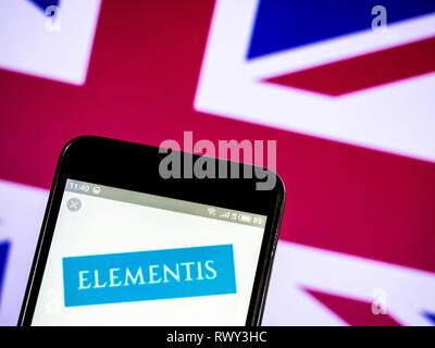 Elementis plc company logo seen displayed on smart phone Stock Photo ...