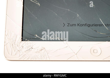 iPad, with destroyed display, case damage Stock Photo - Alamy