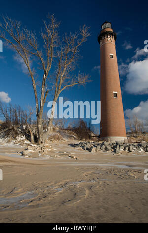 The Little Sable Point Lighthouse And It's Beach Setting On Lake ...