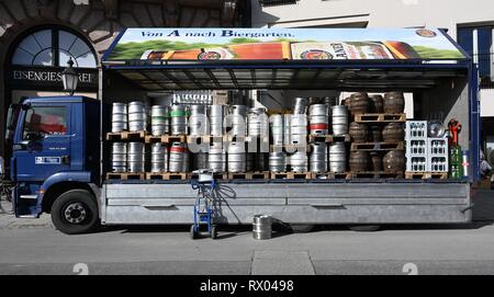 delivery van with beer barrels Stock Photo - Alamy