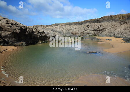 Treyarnon bay rock pools, North Cornwall, England,UK Stock Photo - Alamy