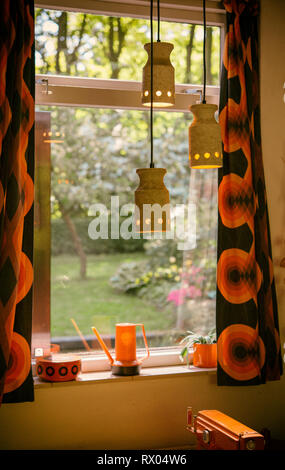 Vintage 70s Curtains Stock Photo - Alamy