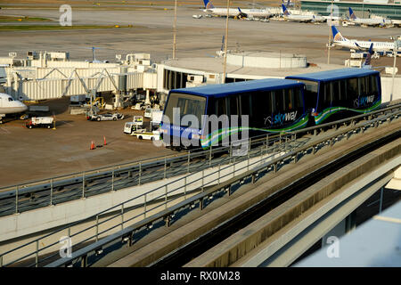The People Mover above ground train subway system shuttles people ...
