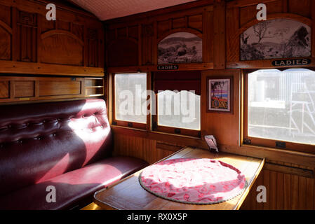 First class compartment of the steam train "Jacobite" which runs from ...