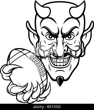 Devil American Football Sports Mascot Cartoon Stock Vector Image & Art ...