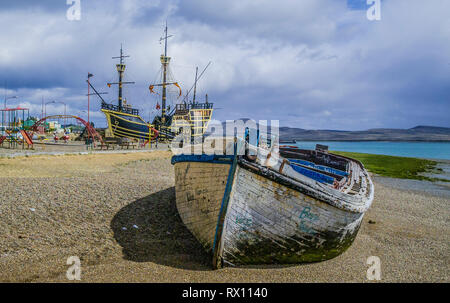 A replica of the Victoria, Magellan's ship in Puerto San Julian Stock ...