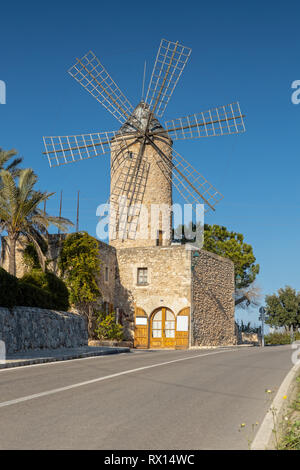 windmill, cereal mill, Majorca, Balearic Islands, Spain, Europe Stock ...