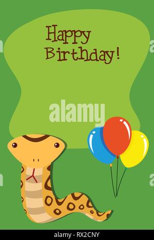 A snake on birthday template illustration Stock Vector Image & Art - Alamy
