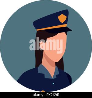 female police officer avatar character vector illustration design Stock ...