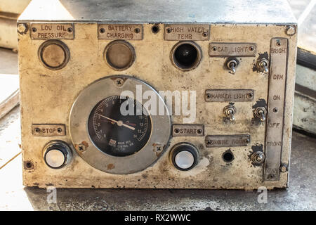 the control panel of an old locomotive closeup Stock Photo - Alamy